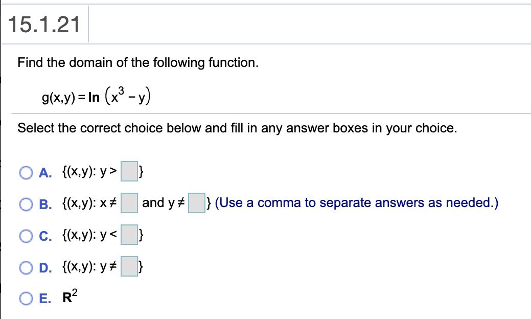 Solved 15 1 19 Find The Domain Of The Following Function Chegg