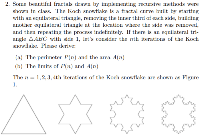Solved 2. Some beautiful fractals drawn by implementing | Chegg.com