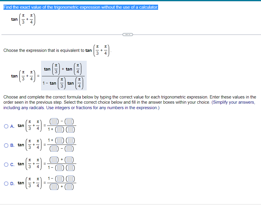 Solved Find the exact value of the trigonometric expression | Chegg.com