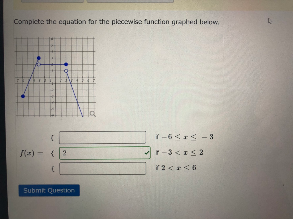 Solved Complete the equation for the piecewise function | Chegg.com