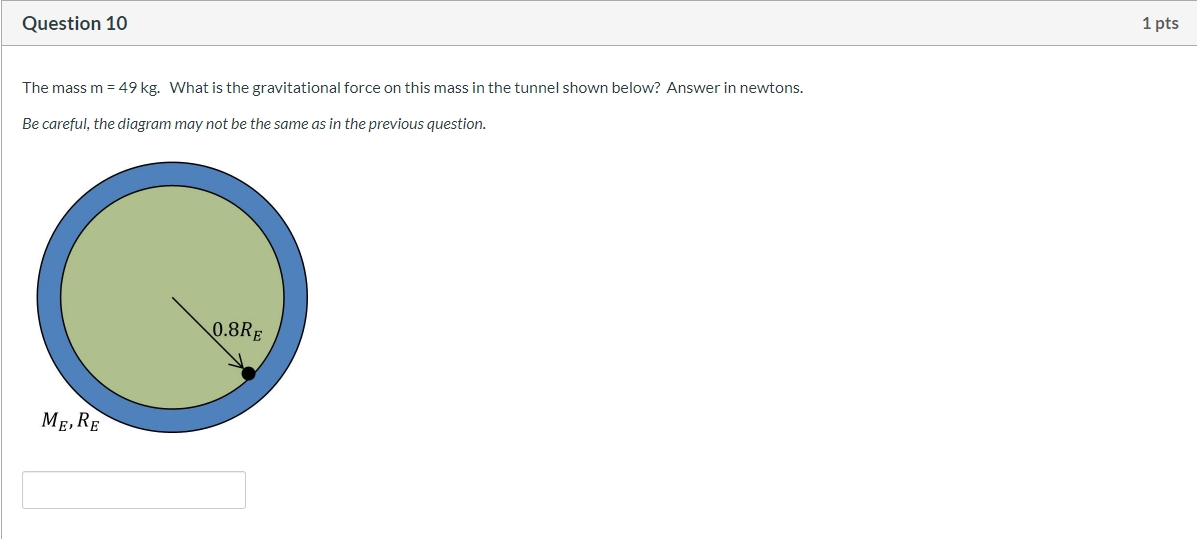 Solved Question 8 1 pts Use Newton's shell theorem to answer | Chegg.com
