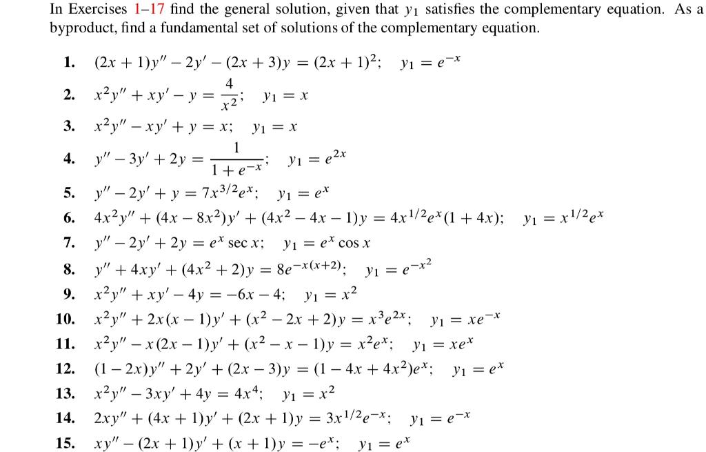 Solved In Exercises 1-17 find the general solution, given | Chegg.com
