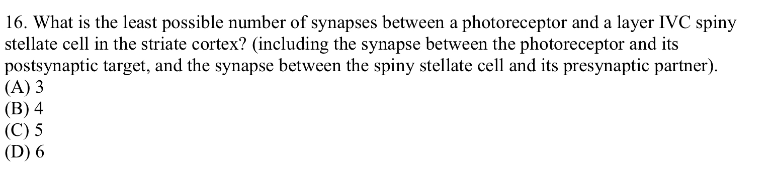 Solved 16. What is the least possible number of synapses | Chegg.com