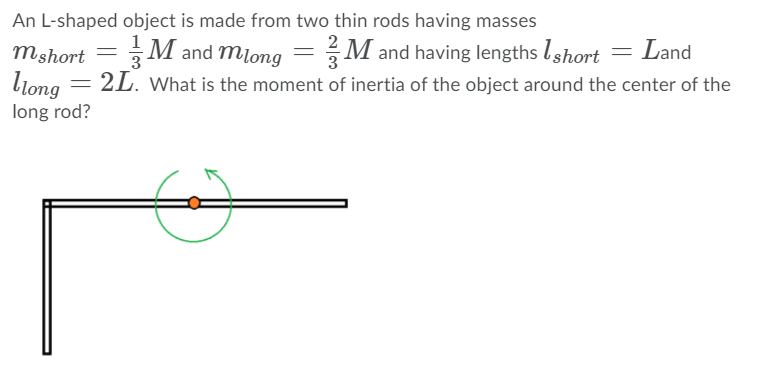 Solved An L-shaped object is made from two thin rods having | Chegg.com