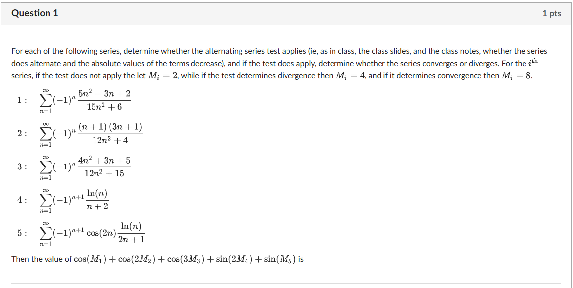 Solved Question 1For each of ﻿the following series, | Chegg.com