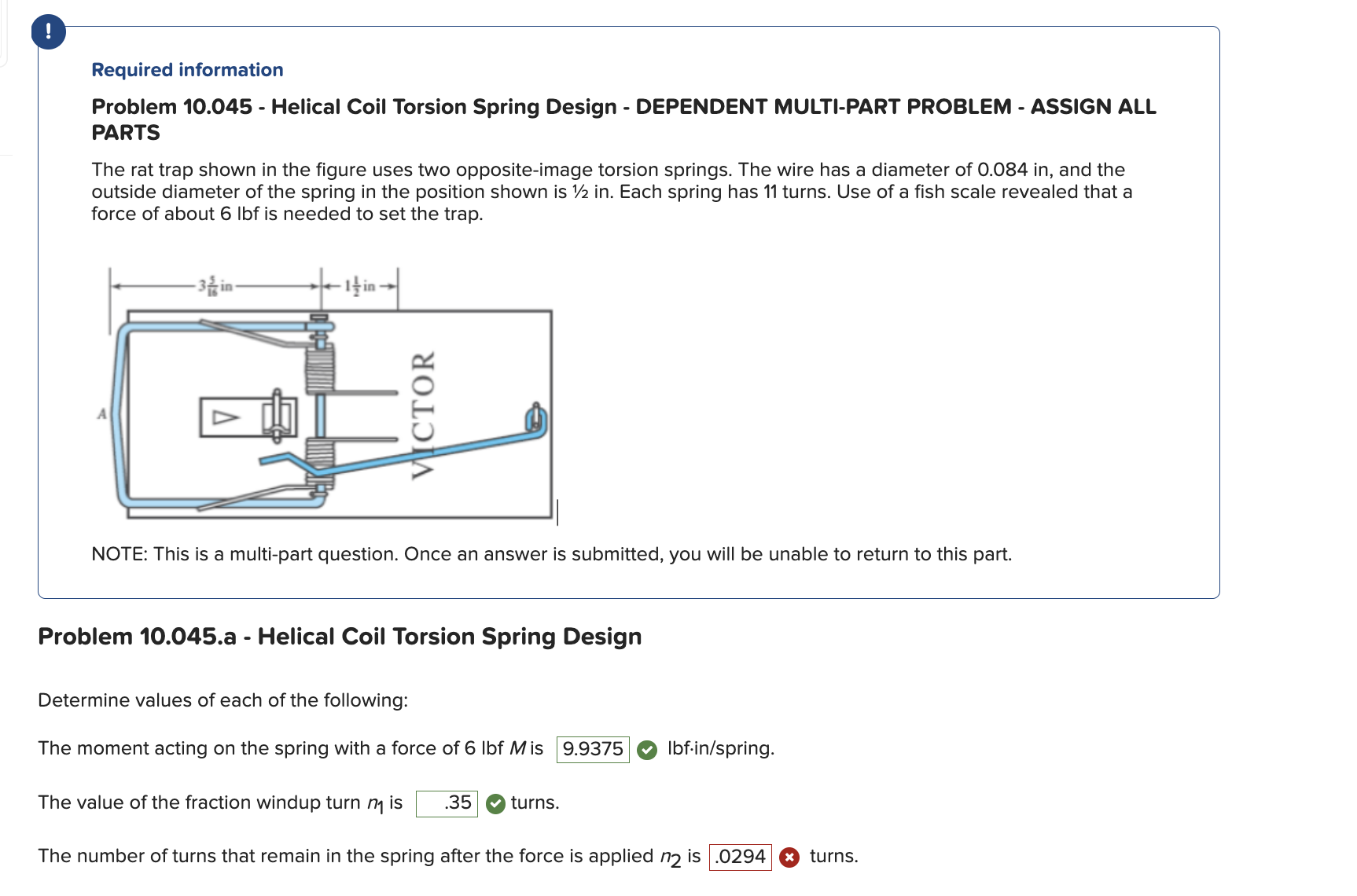 Solved Problem 10.045 - Helical Coil Torsion Spring Design - | Chegg.com