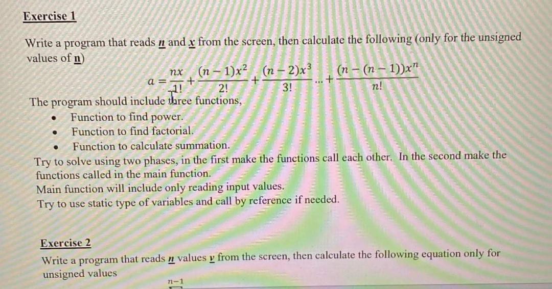 Solved Write a program that reads n and x from the screen, | Chegg.com
