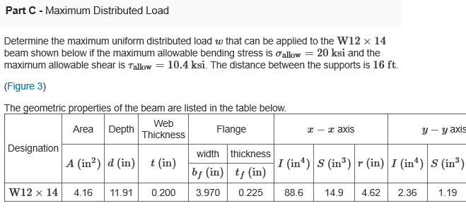Solved Determine the minimum width, w, of the beam that will | Chegg.com
