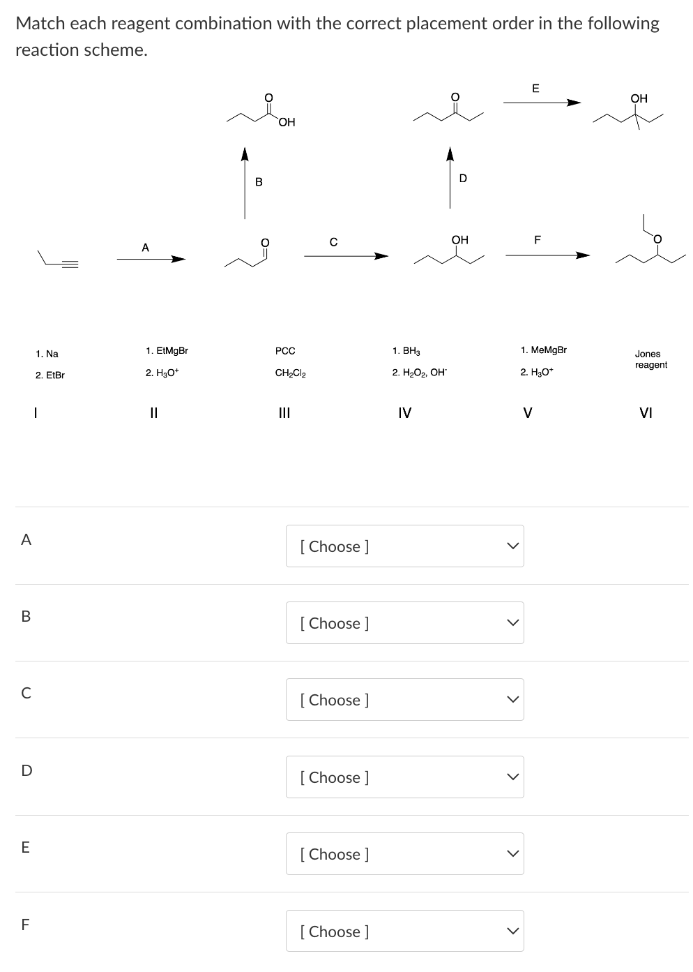 Solved Match each reagent combination with the correct | Chegg.com
