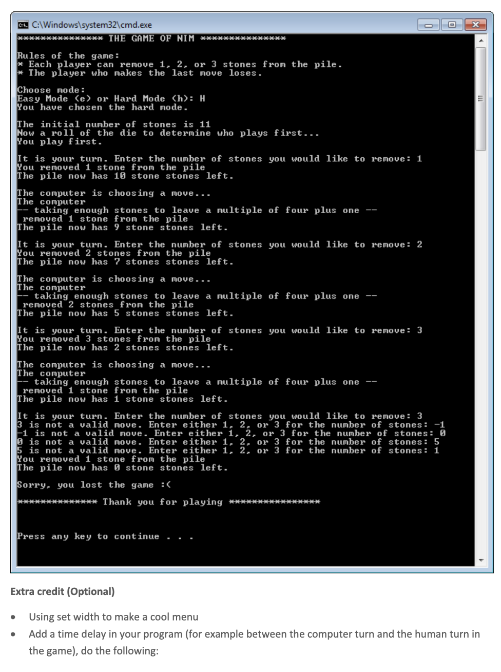 Solved C: \ Windows \ system 321cmd.exe THE GATE OF NIM | Chegg.com
