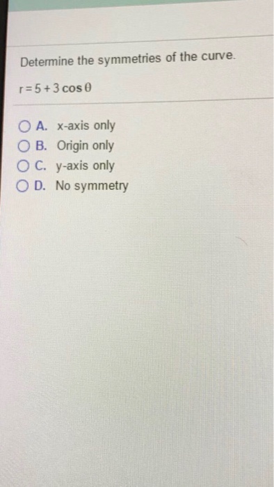 Solved Determine the symmetries of the curve | Chegg.com