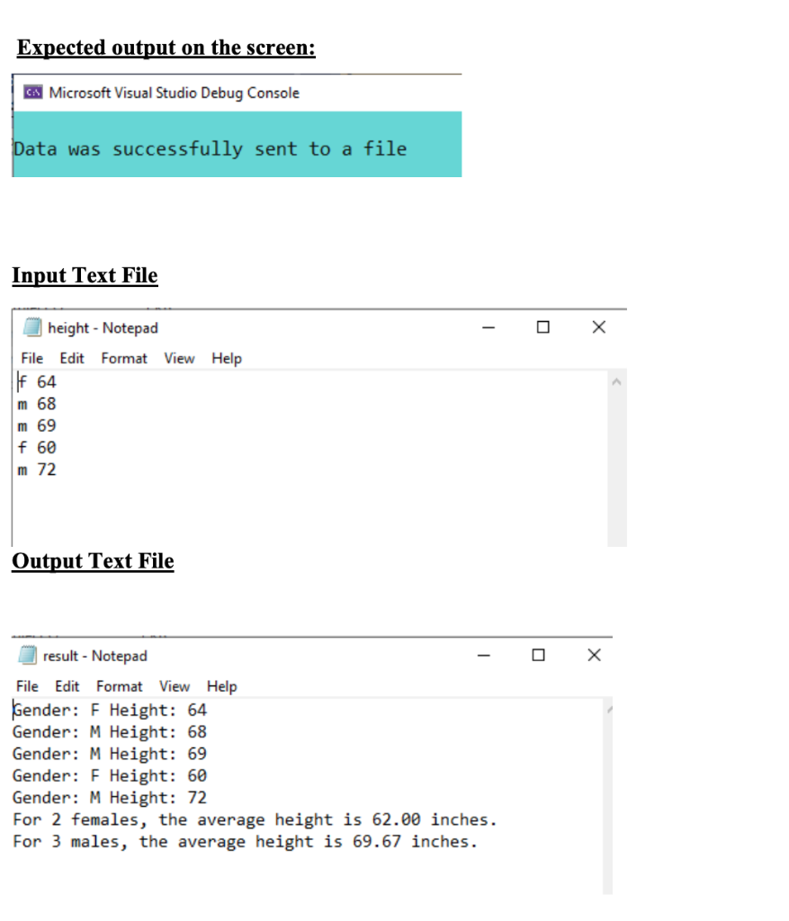 Solved Write a program that reads the following heights from | Chegg.com