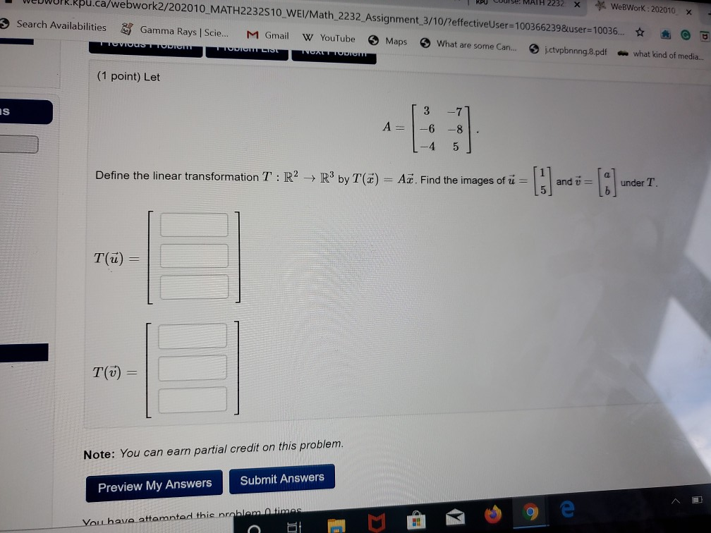 Solved WEWUK.Kpu.ca/webwork2/202010 MATH2232510 WEI/Math | Chegg.com