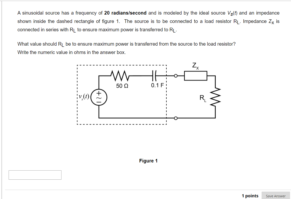 Solved A sinusoidal source has a frequency of 20 | Chegg.com