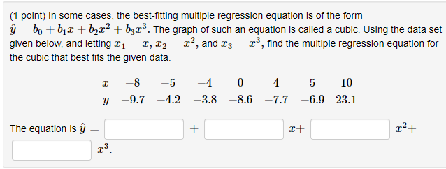 Solved (1 point) In some cases, the best-fitting multiple | Chegg.com