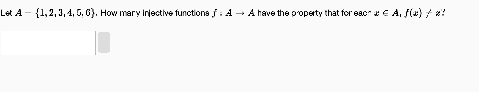 Solved -et A={1,2,3,4,5,6}. How many injective functions | Chegg.com