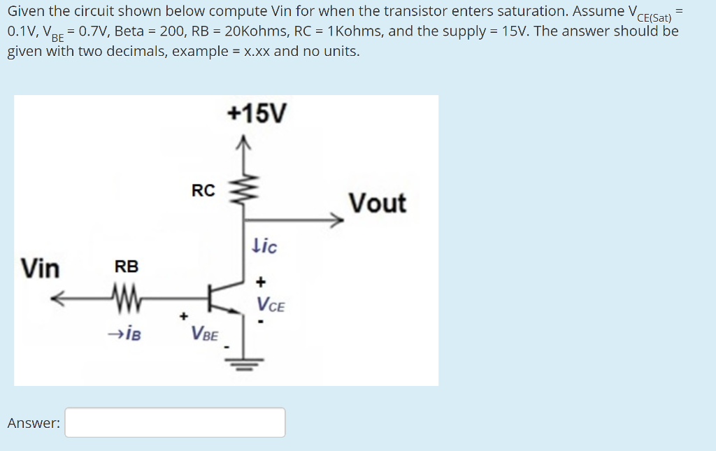 Solved Given the circuit shown below compute Vin for when | Chegg.com