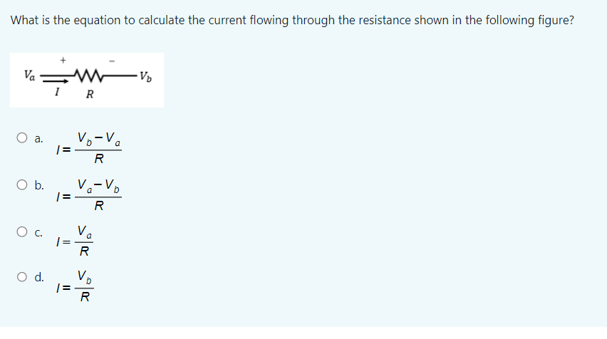 Solved What is the equation to calculate the current flowing | Chegg.com