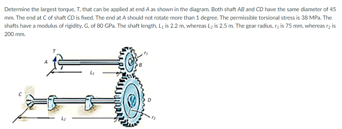 Solved Determine the largest torque, T, that can be applied | Chegg.com