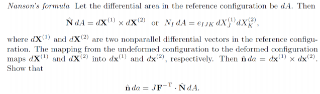 Solved Nanson's formula Let the differential area in the | Chegg.com
