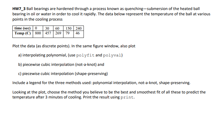 Solved HW7_3 Ball bearings are hardened through a process | Chegg.com