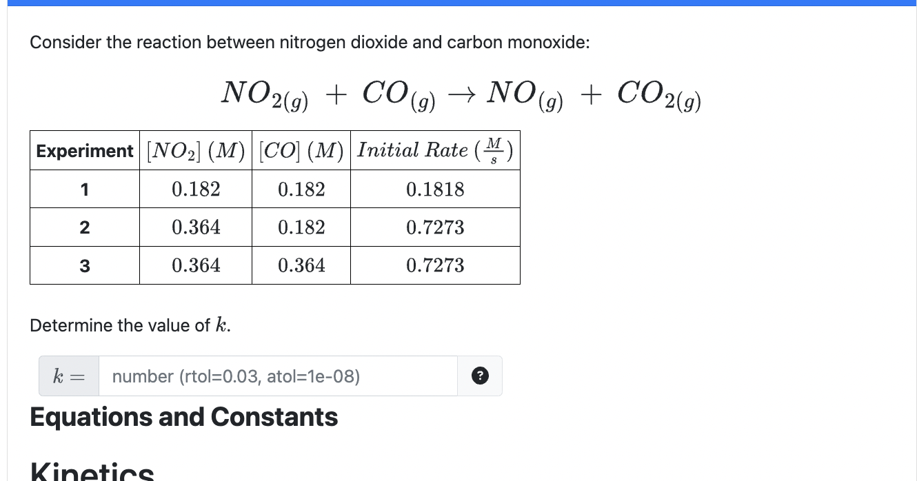 Solved Consider the reaction between nitrogen dioxide and | Chegg.com