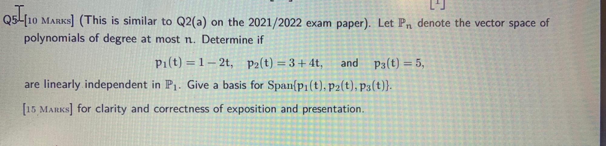 Solved Let Pn denote the vector space of polynomials of | Chegg.com