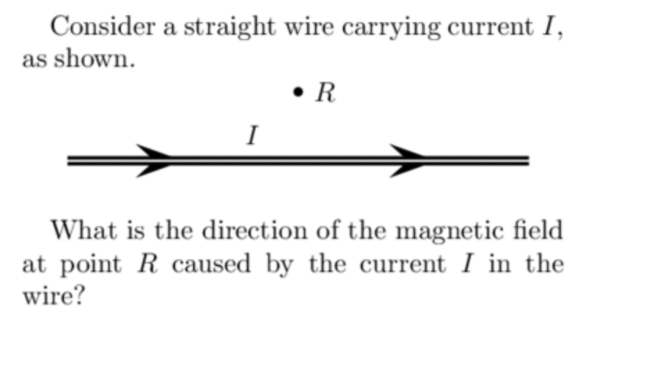Solved Consider a straight wire carrying current I, as | Chegg.com