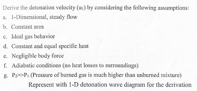 Solved Derive the detonation velocity | Chegg.com