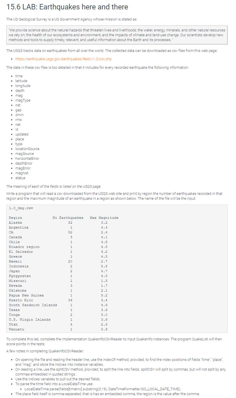 Current File: QuakeReport.java import | Chegg.com