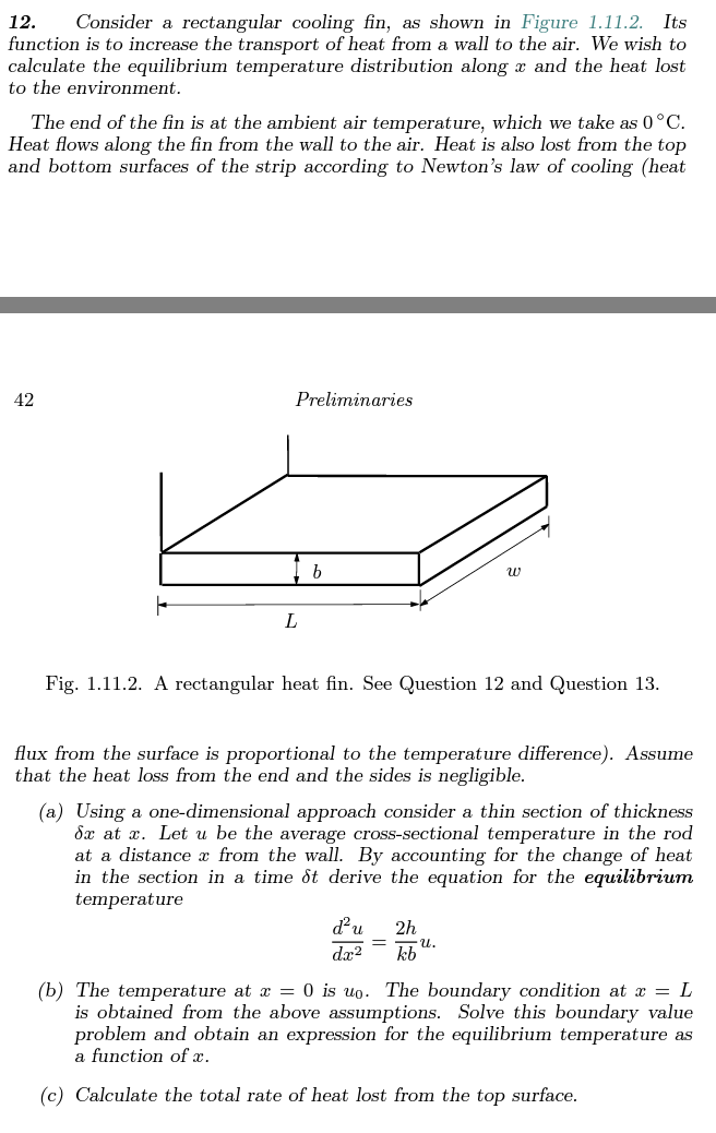Solved 12. Consider a rectangular cooling fin, as shown in | Chegg.com