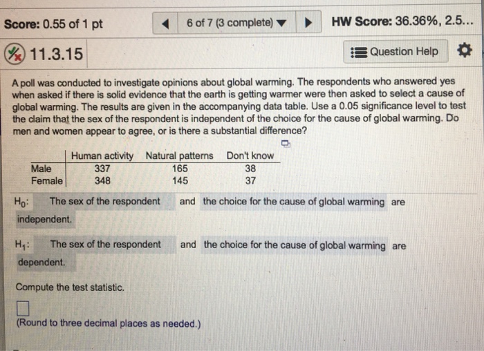 Solved A poll was conducted to investigate opinions about | Chegg.com