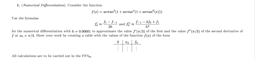 Solved 1. (Numerical Differentiation). Consider the function | Chegg.com