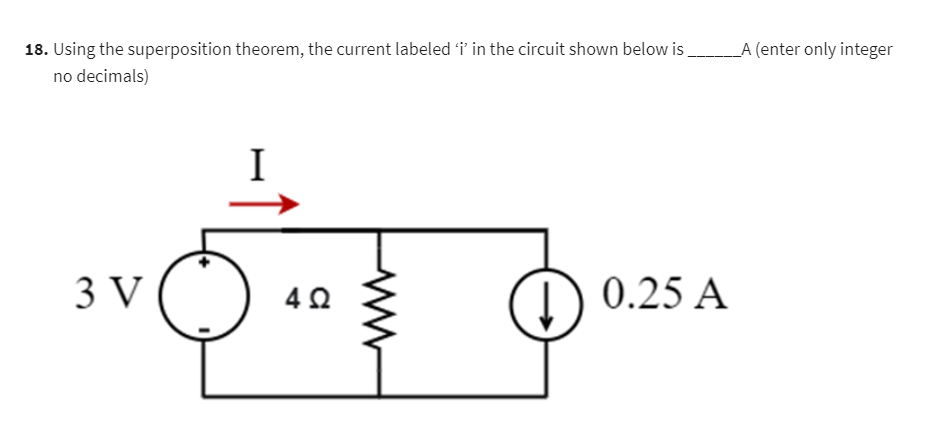 Solved 18. Using the superposition theorem, the current | Chegg.com