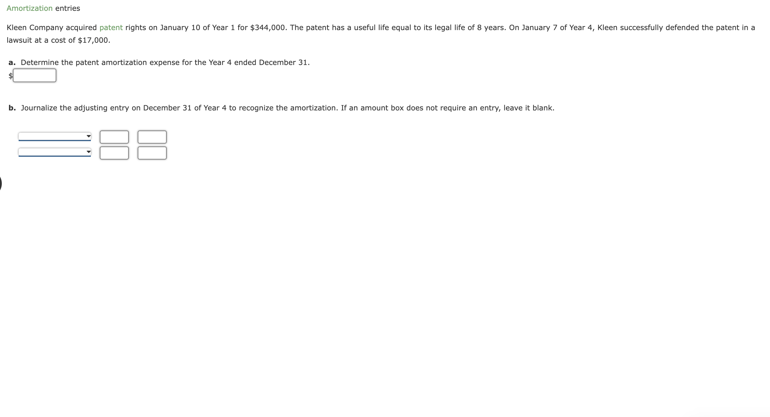 Solved Amortization entries lawsuit at a cost of $17,000.a. | Chegg.com