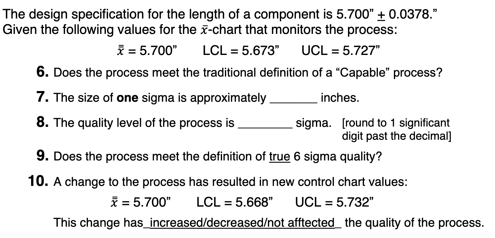 Solved he design specification for the length of a component | Chegg.com
