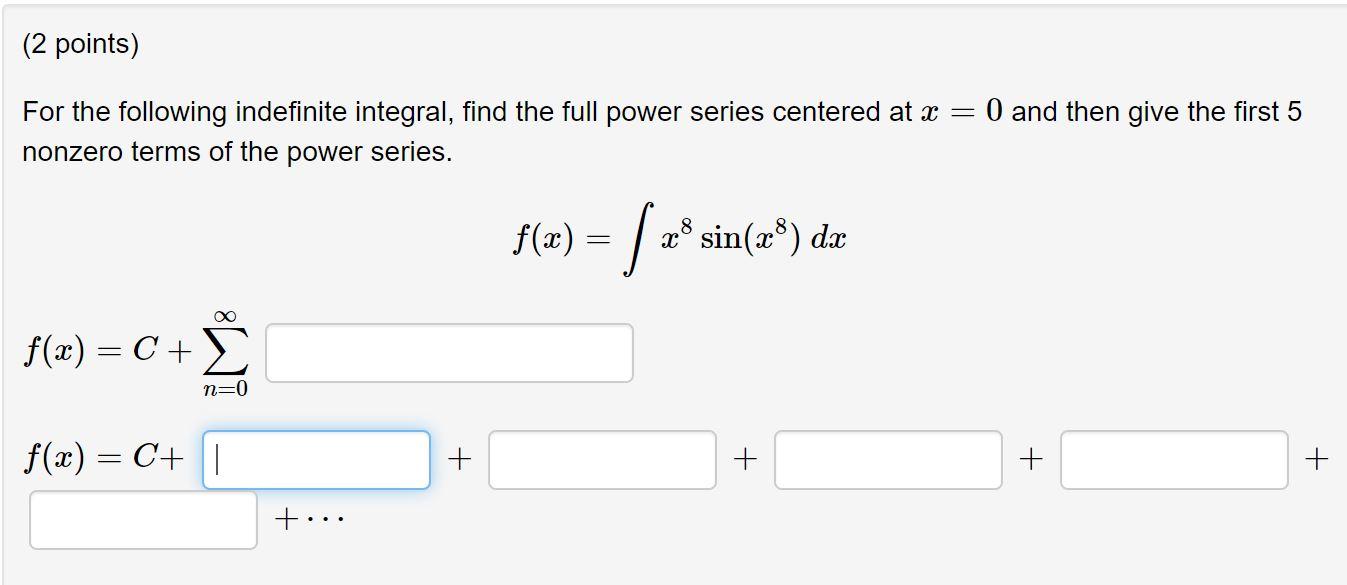 Solved For the following indefinite integral, find the full | Chegg.com