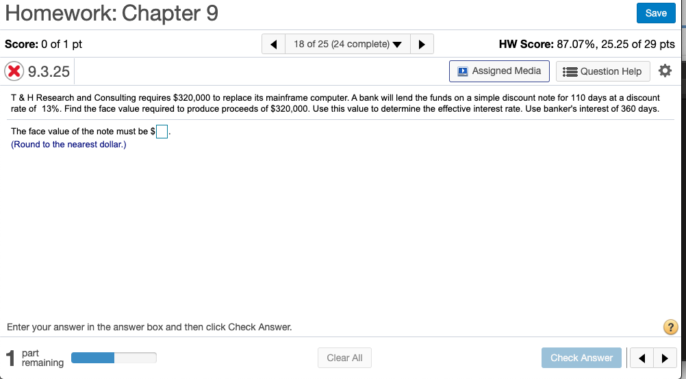 Solved Homework Chapter 9 Save Score 0 Of 1 Pt 18 Of 25