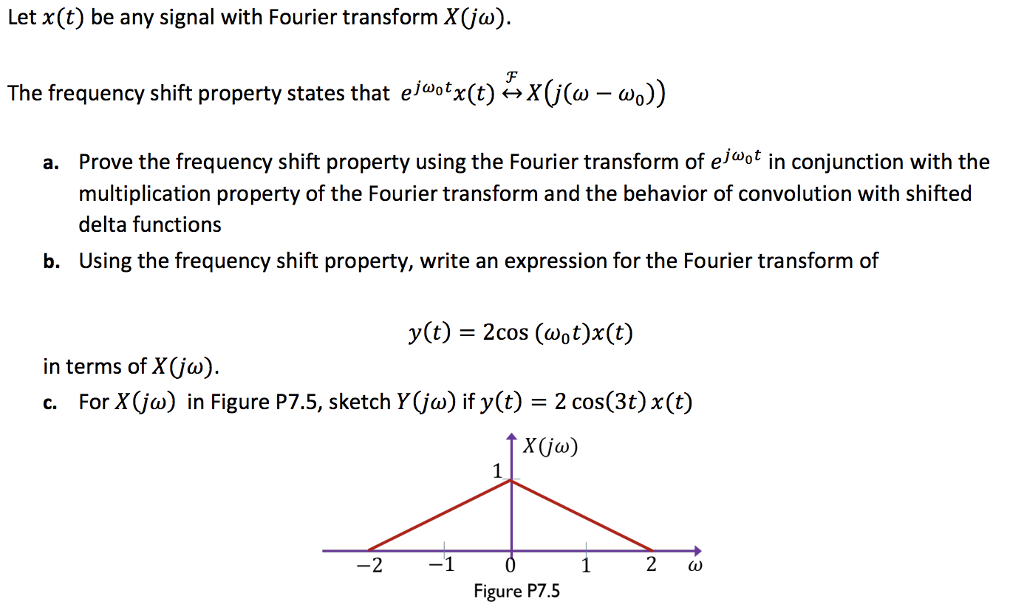 Solved Let x(t) be any signal with Fourier transform X(j). | Chegg.com