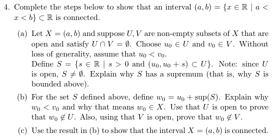 Solved 4. Complete the steps below to show that an interval | Chegg.com