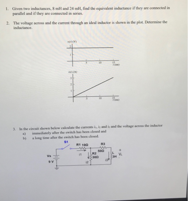 Solved Given two inductances, 8 mH and 24 mH, find the | Chegg.com