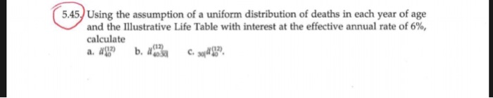 5.45) Using the assumption of a uniform distribution | Chegg.com