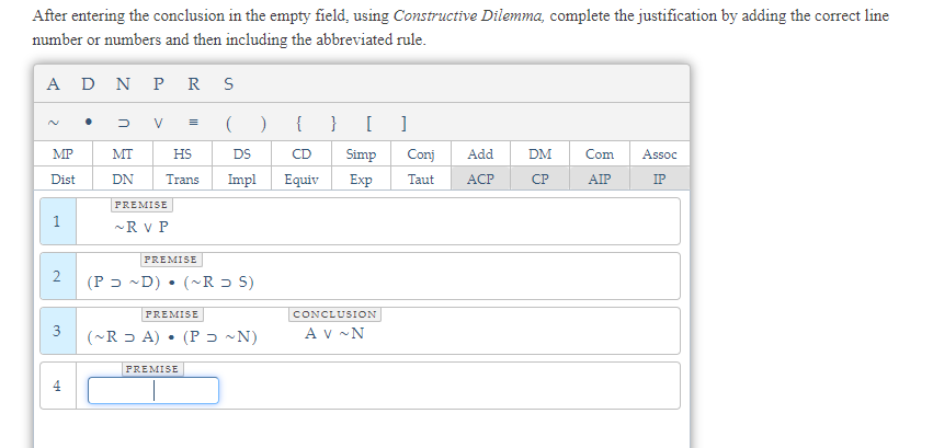 Solved After entering the conclusion in the empty field, | Chegg.com