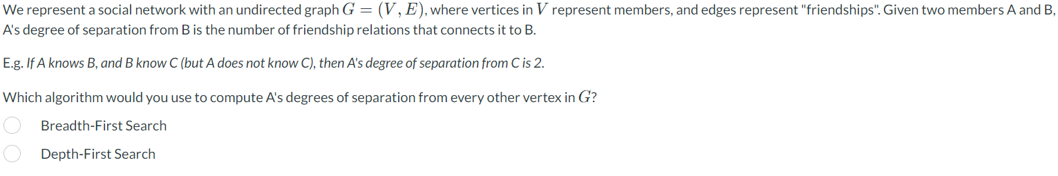 Solved Ne represent a social network with an undirected | Chegg.com