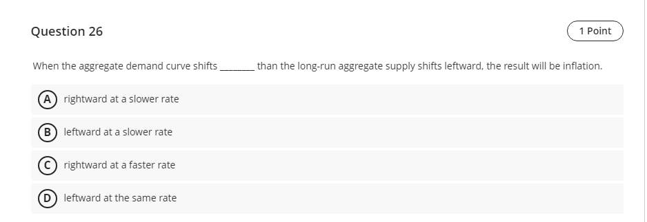 Solved Question 26When the aggregate demand curve shiftsthan | Chegg.com