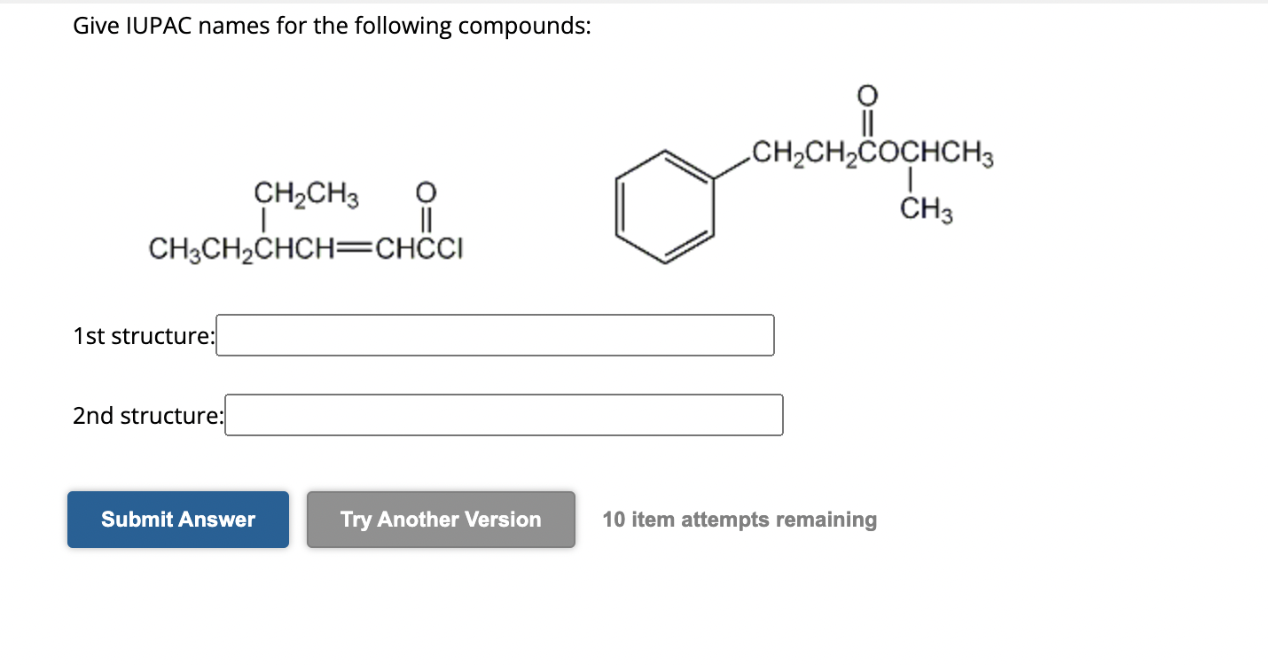 Solved Give IUPAC names for the following compounds:1st | Chegg.com