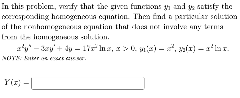 Solved In this problem, verify that the given functions yi | Chegg.com