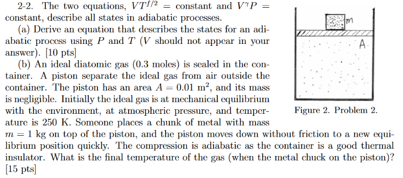 Solved 2-2. The two equations, VTf/2 = constant and VP = | Chegg.com