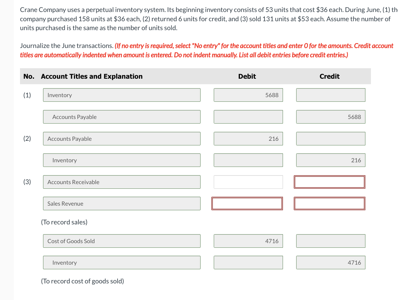 Solved Crane Company uses a perpetual inventory system. Its | Chegg.com