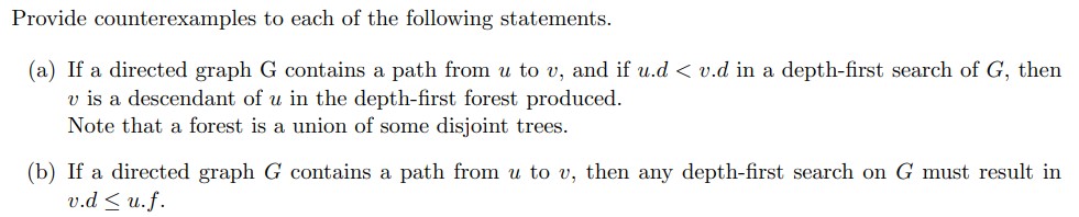 Solved Provide counterexamples to each of the following | Chegg.com